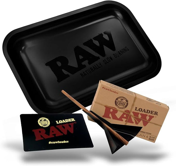 RAW 1 1/4 Cone Loader + RAW Matte Black Tray Small - ESD Official