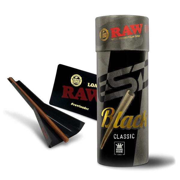 RAW Cone Loader Bundle with 50 Black Classic Cones - ESD Official